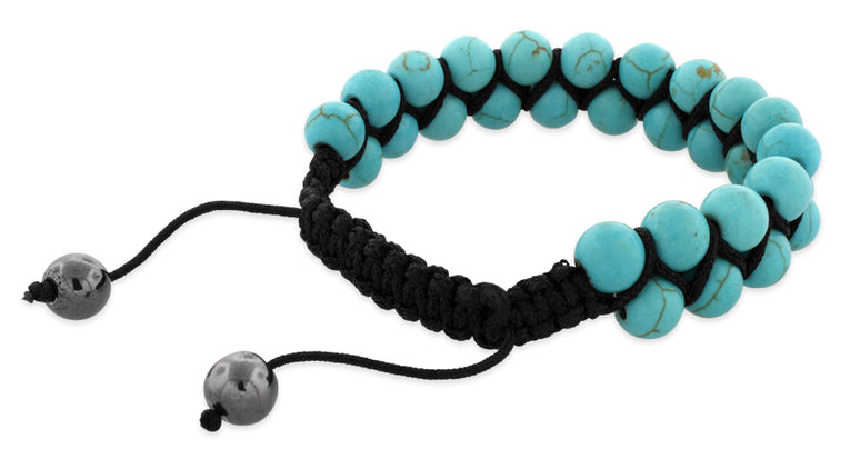 8MM Turquoise Bead 2 Layer Shamballa Bracelet – Badass Jewelry