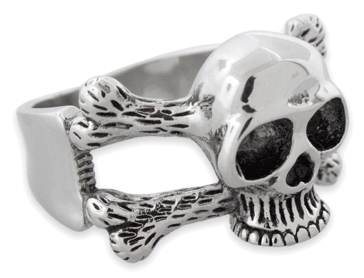 Stainless Steel Cross Bones Skull Ring – Badass Jewelry