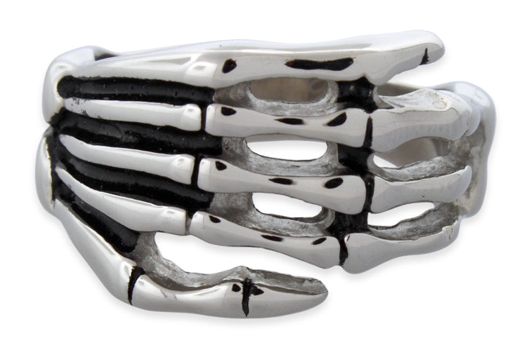 Stainless Steel Skeleton Hand Ring – Badass Jewelry